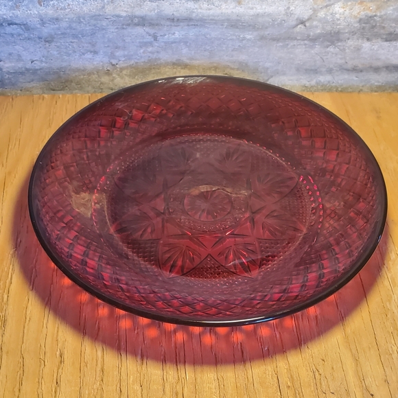 Kitchen | Jg Durand Cristal Darques Ruby Red Plate | Poshmark